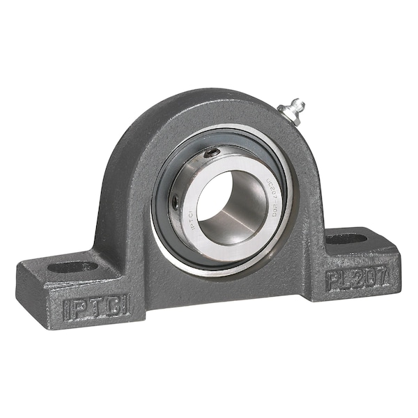 Iptci Pillow Block Ball Bearing Mounted Unit, 45 mm Bore, Set Screw Locking, 2 Triple Lip Seals ...